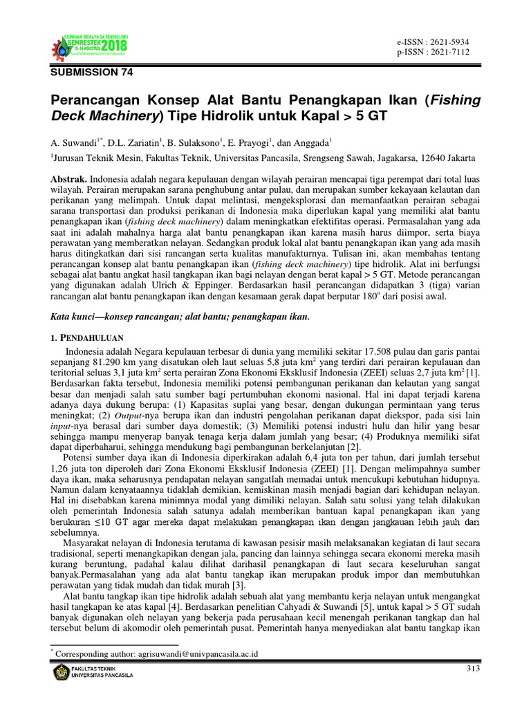 Perancangan Konsep Alat Bantu Penangkapan Ikan (Fishing Deck Machinery ...