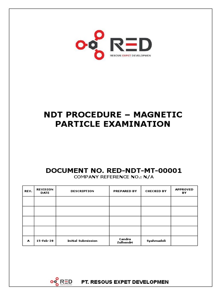 RED-NDT-MT-00001 Rev A | PDF | Nondestructive Testing | Mechanical ...