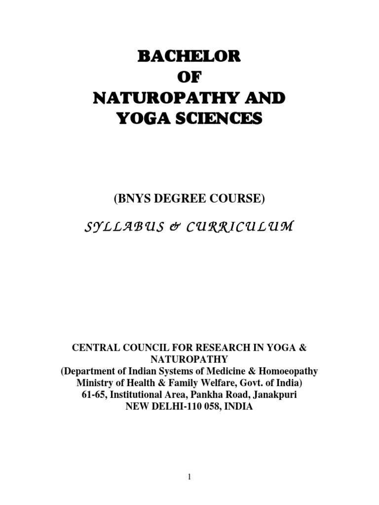 BNYS Degree Syllabus & Curriculum | PDF | Naturopathy | Metabolism