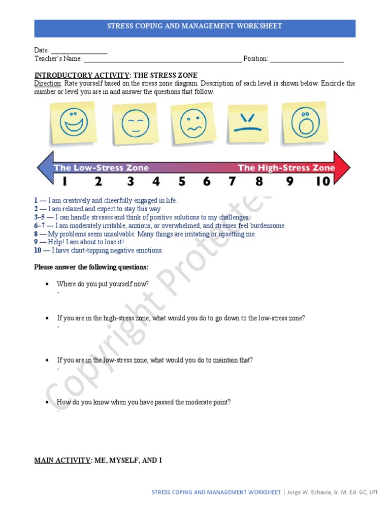 Introductory Activity: The Stress Zone: Stress Coping and Management ...