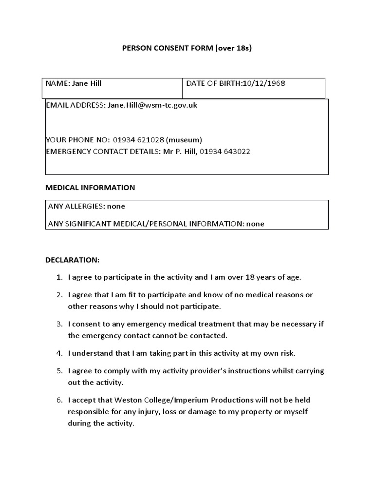Jane Consent Form | PDF