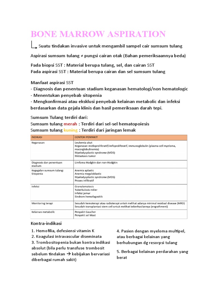 Catatan (BONE MARROW ASPIRATION) | PDF
