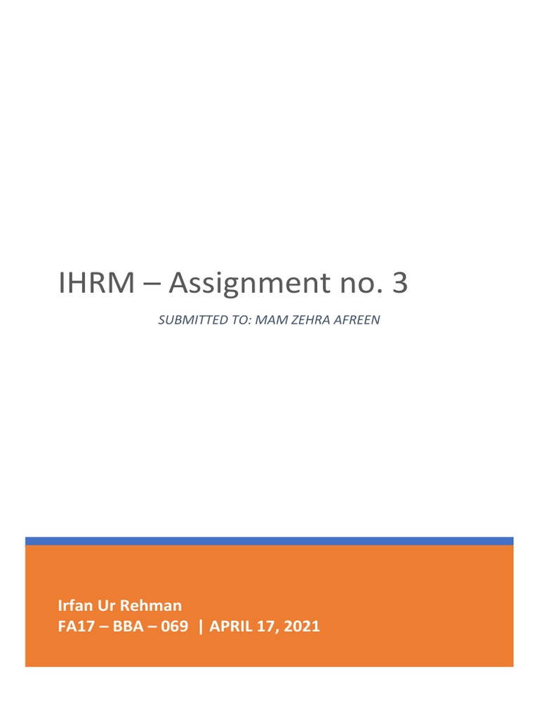 IHRM Assignment No. 3 | PDF | Recruitment | Employment