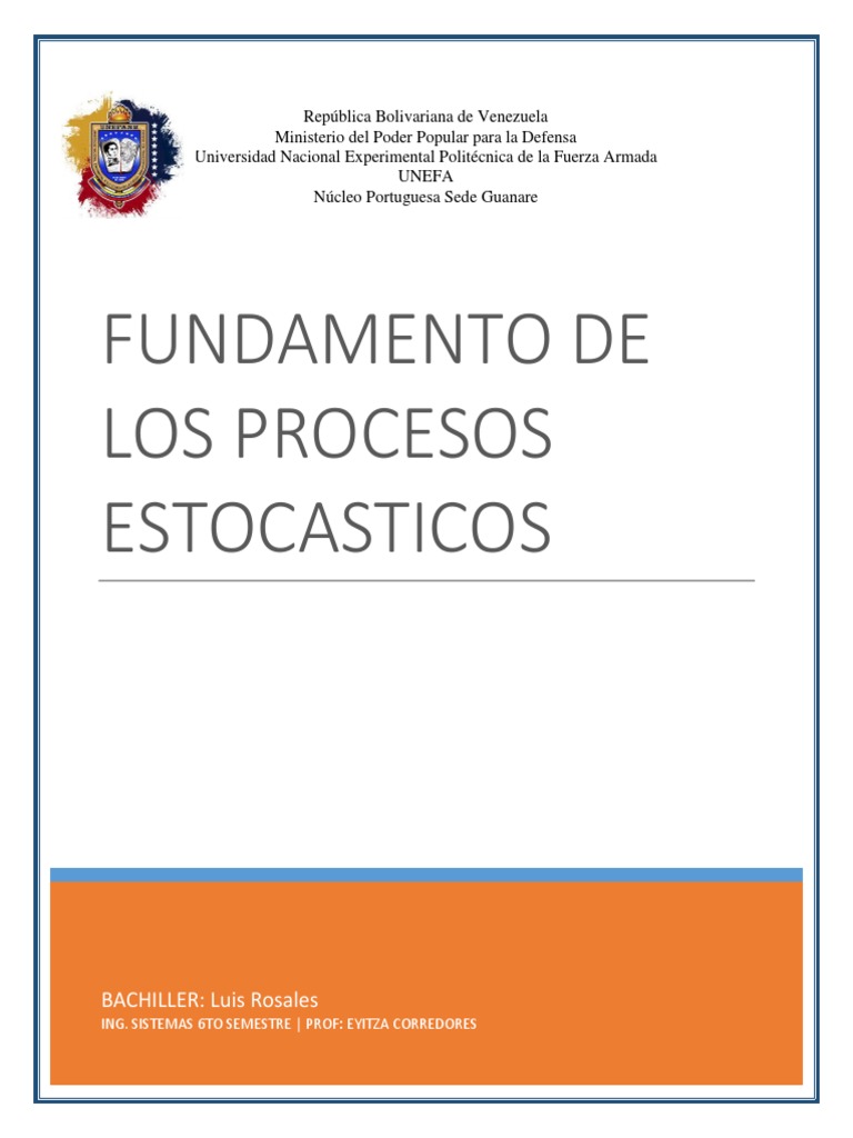 Fundamentos de Procesos Estocásticos | PDF | Teoría de probabilidad ...