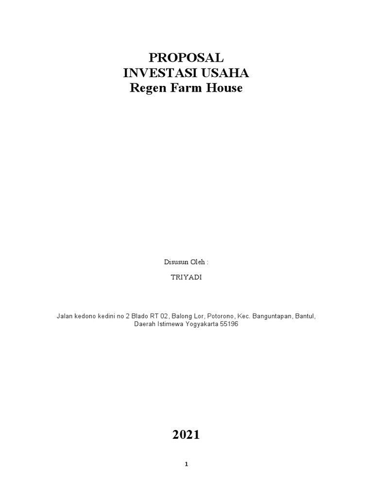PROPOSAL INVESTASI USAHA Kopi ABC | PDF