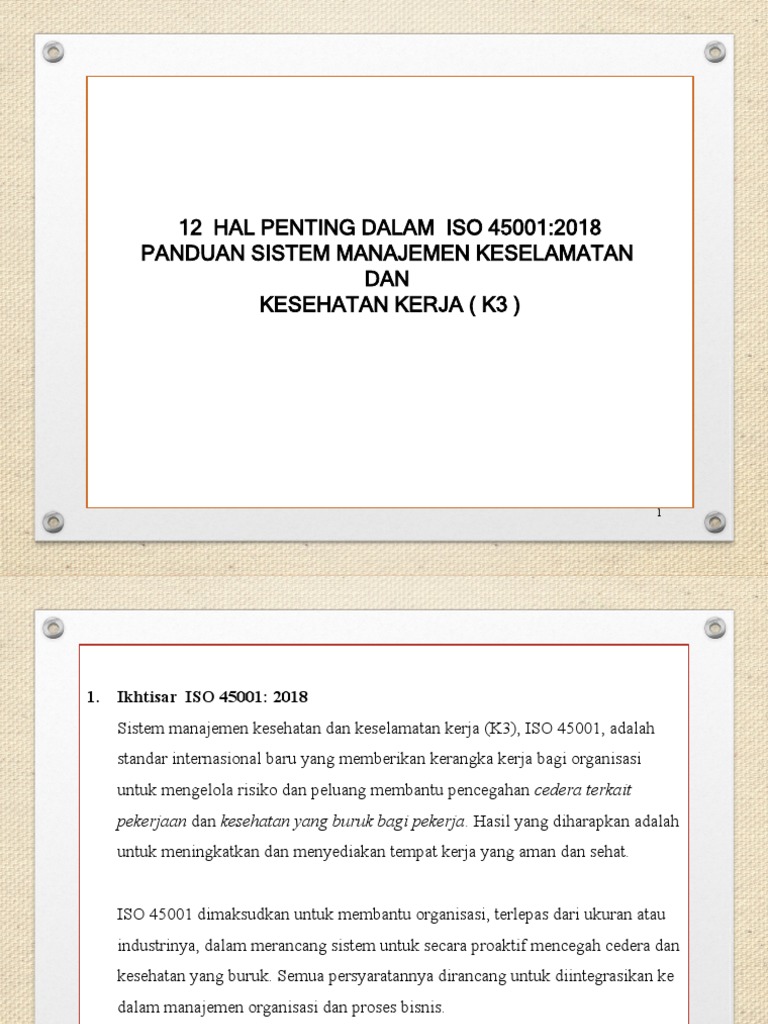12 Hal Penting ISO 45001 2018 | PDF