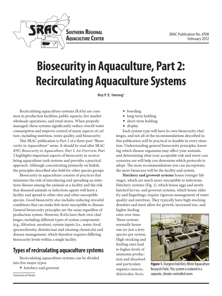 Biosecurity in Aquaculture, Part 2: Recirculating Aquaculture Systems ...