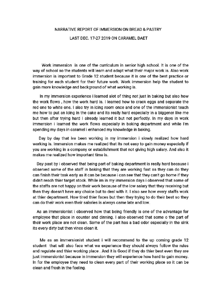 Bread and Pastries Narrative Report | PDF