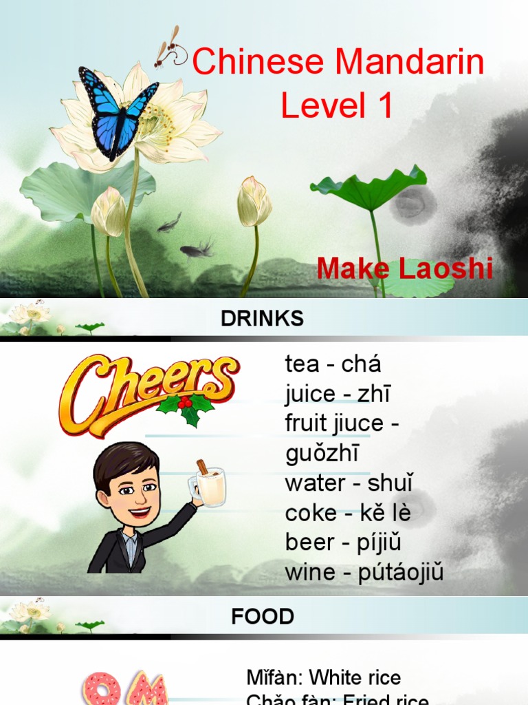 Chinese Mandarin Level 1: Make Laoshi | PDF | Eating Behaviors Of ...