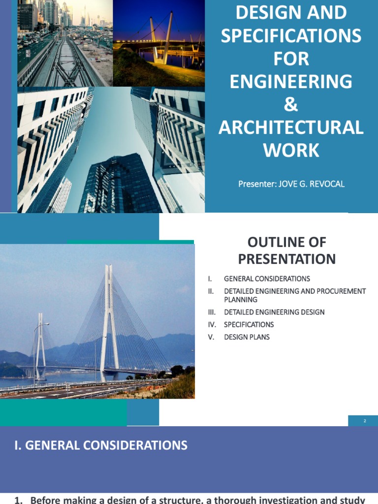 Design and Specifications For Engineering and Architectural Works | PDF ...
