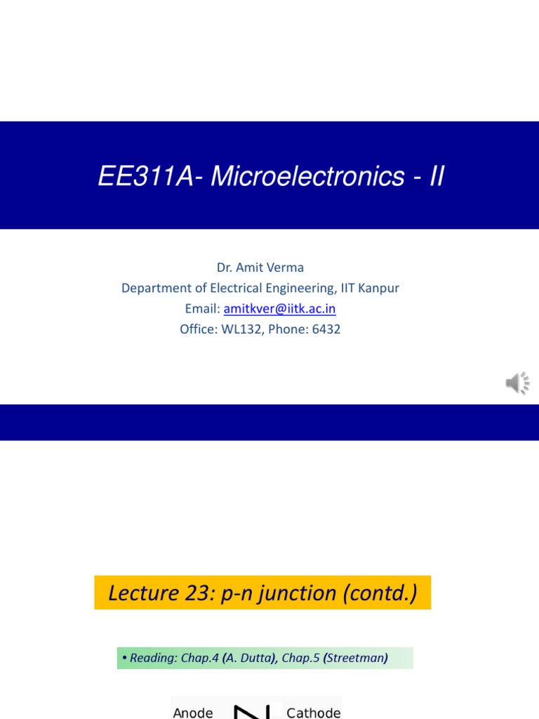 EE311A-Microelectronics - II | PDF | P–N Junction | Diode