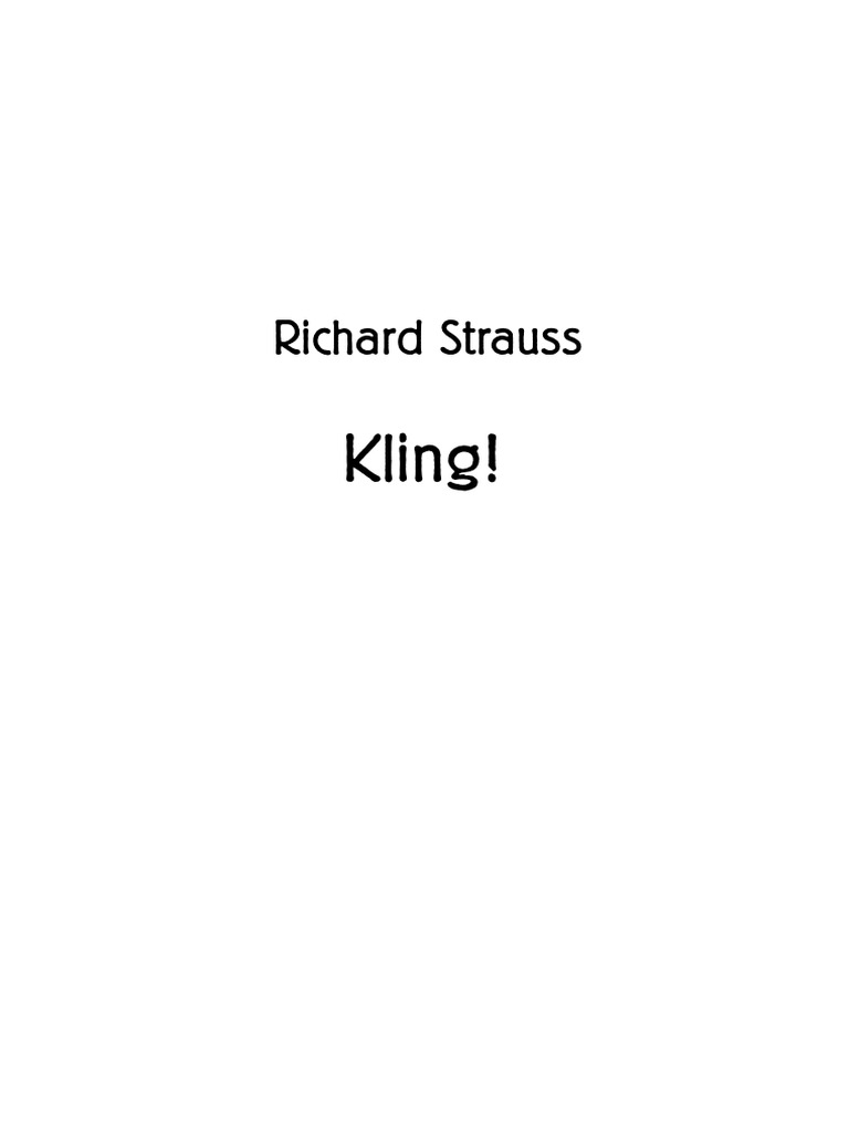 Richard Strauss: Kling! | PDF
