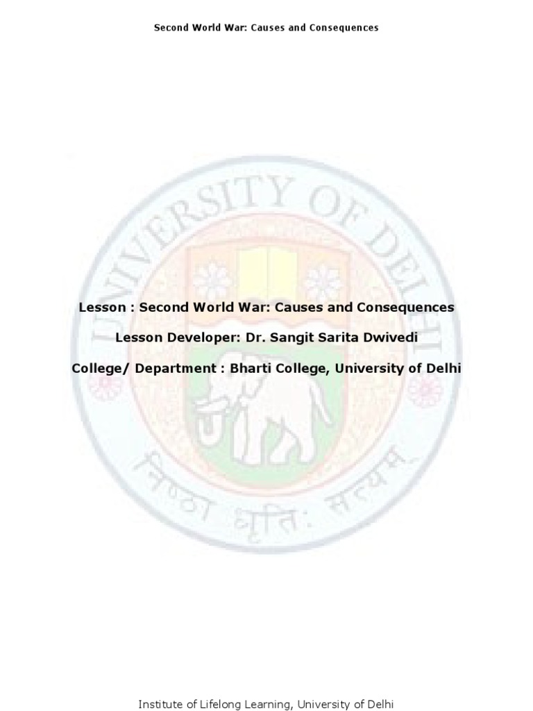 Causes and Consequences of WWII | PDF | World War II | Nazi Germany