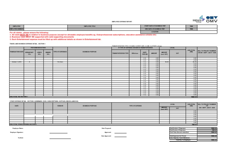 08 - Expense Claim Form | PDF | Per Diem | Payments