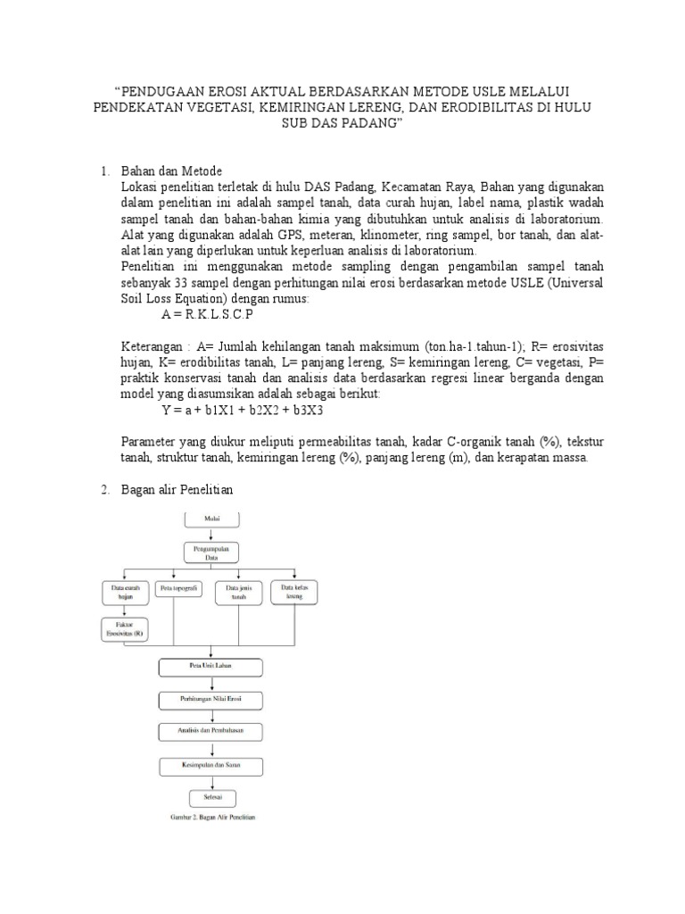 Pendugaan Erosi Aktual Berdasarkan Metode Usle | PDF | Metode & Bahan ...
