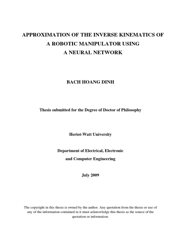 Approximation of The Inverse Kinematics of A Robotic Manipulator Using ...