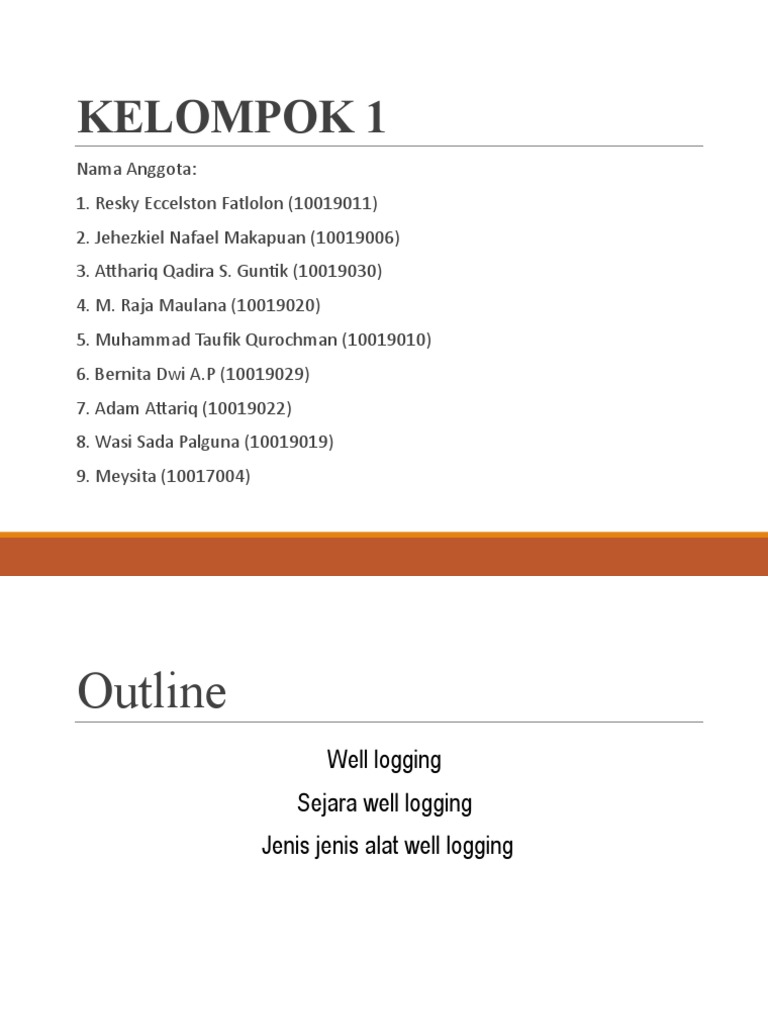 Jenis - Jenis Well Logging | PDF