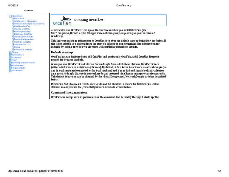OrcaFlex Help | PDF | Command Line Interface | Operating System Families