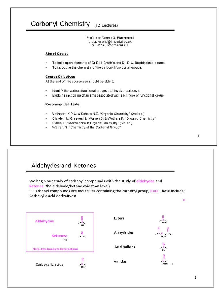 Carbonyl Compounds: Aldehydes & Ketones | PDF | Aldehyde | Ketone