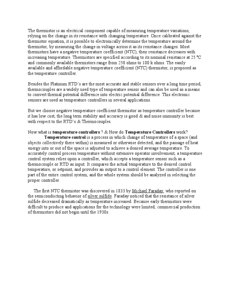Temperature Controller | PDF | Control Theory | Electrical Resistance ...