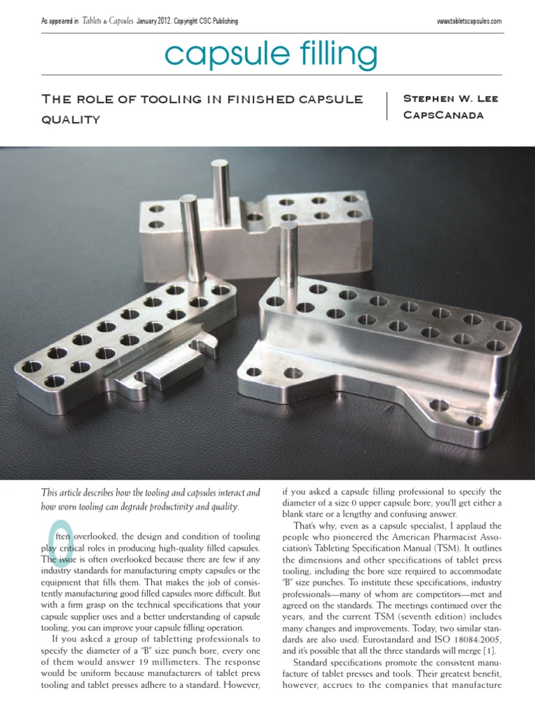 Capsule Filling: The Role of Tooling in Finished Capsule Quality | PDF ...
