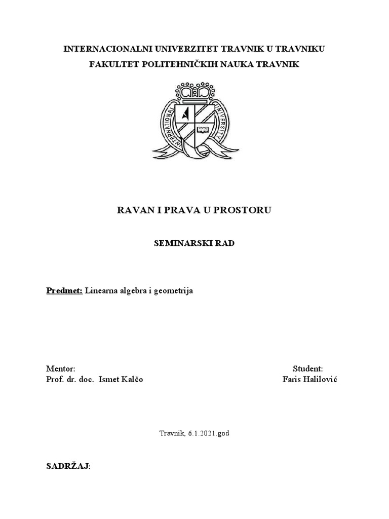 Ravan I Prava - Seminarski Rad | PDF