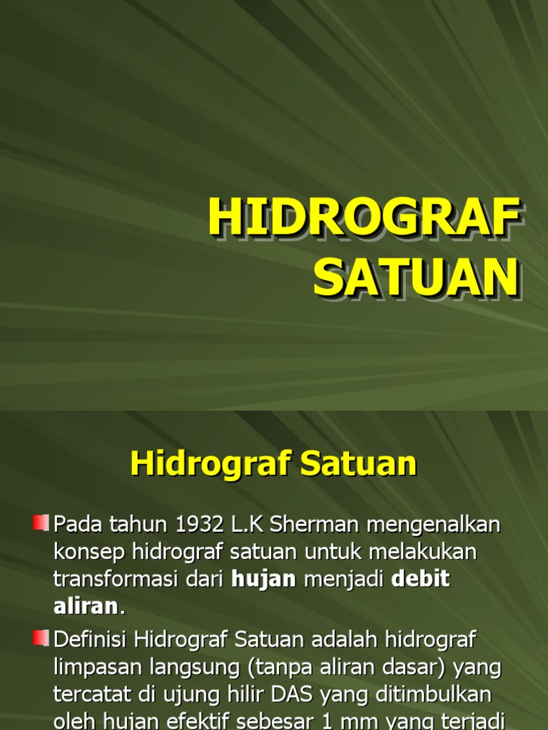 Definisi Hidrograf Satuan dan Penerapannya | PDF | Sains & Matematika