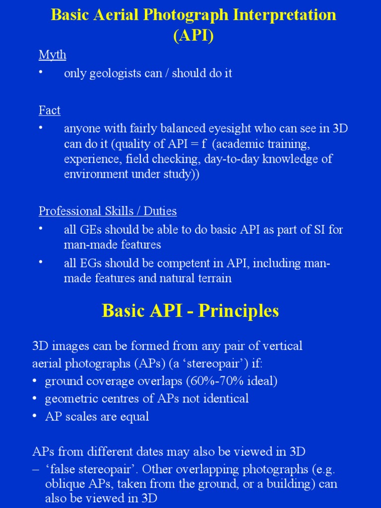 Basic Aerial Photograph Interpretation (API) | PDF | Stereoscopy ...