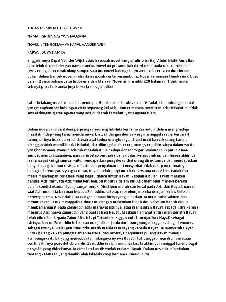 Tugas Membuat Teks Ulasan Ghina Nasywa Fauzana | PDF