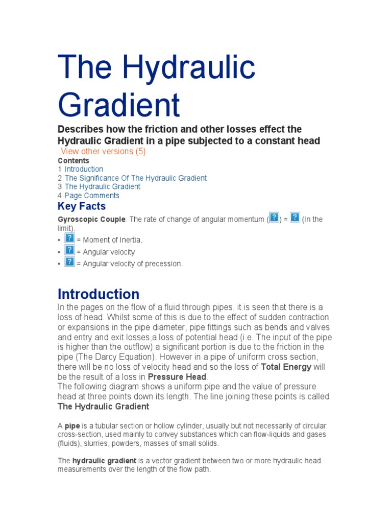 The Hydraulic Gradient | PDF | Gases | Physical Phenomena