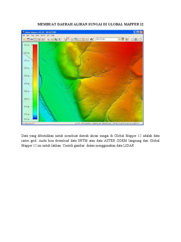 Membuat Daerah Aliran Sungai Di Global Mapper 12 | PDF