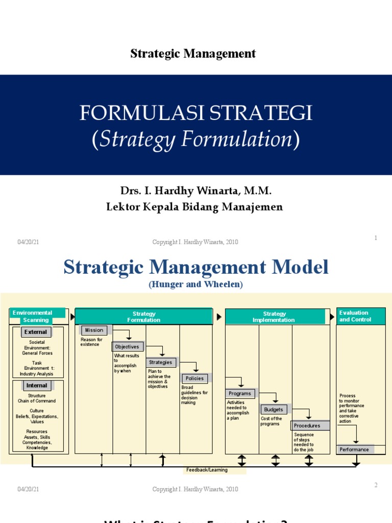 TM 5 (1) Formulasi Strategi - Misi, Visi, Tujuan Organisasi | PDF ...