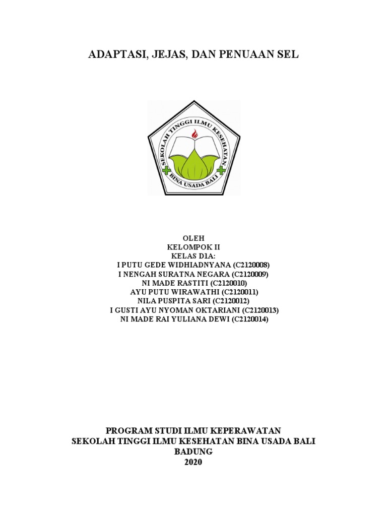 Tugas IDK II Adaptasi Jejas Dan Penuaan Sel New | PDF | Kesehatan Holistik