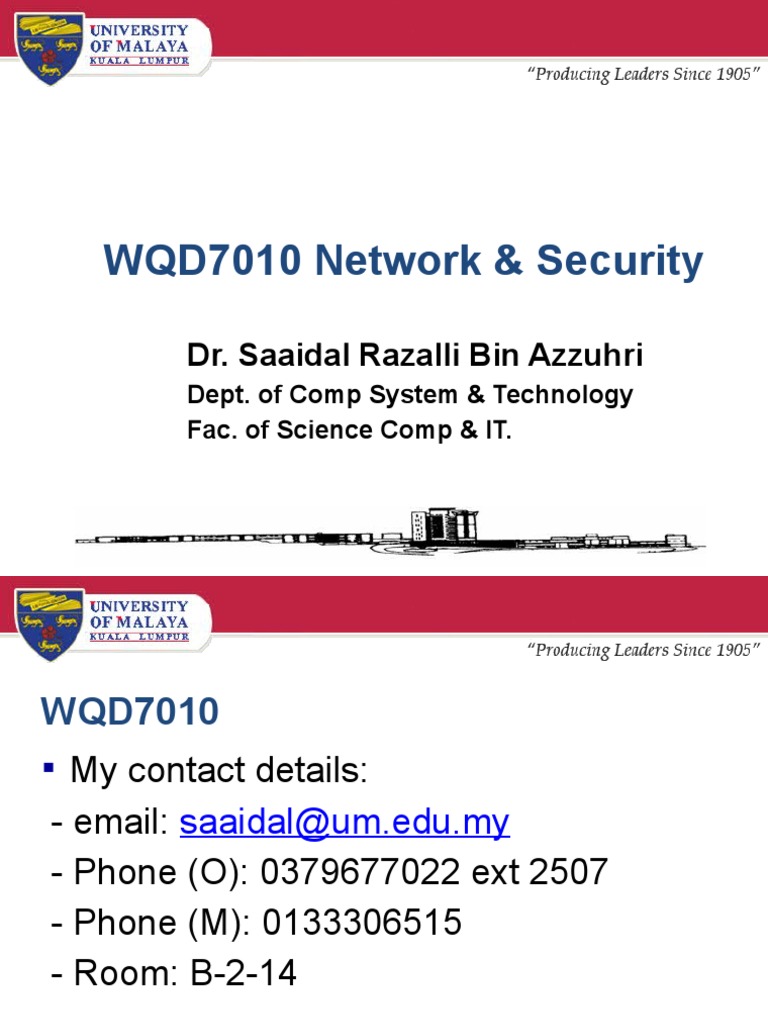 WQD7010 Network Security L1 | PDF | Information Security | Computer Security