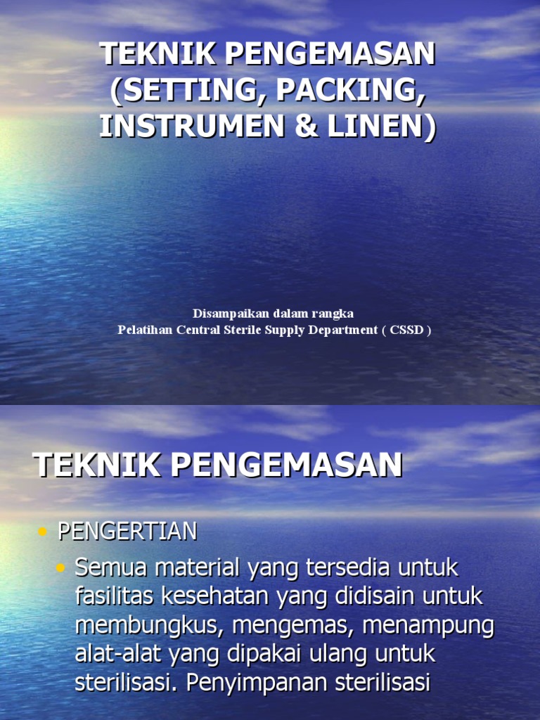 Materi Teknik Pengemasan Setting Packing Instrumen Linen Dalam ...