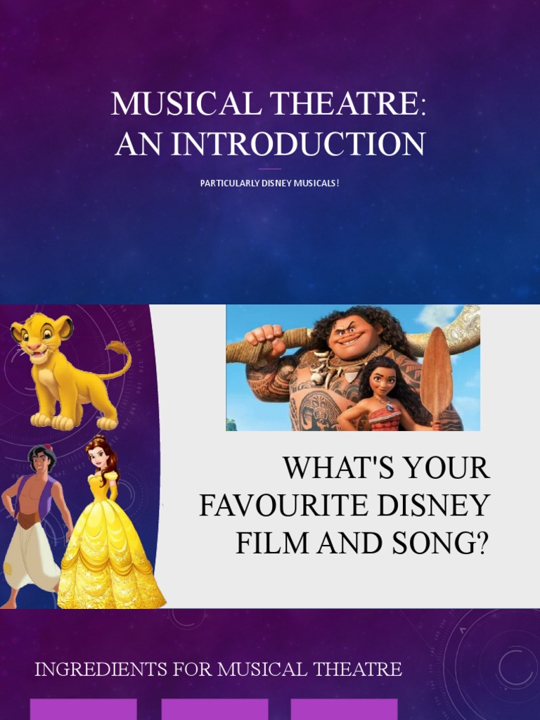 Musical Theatre: An Introduction: Particularly Disney Musicals! | PDF ...