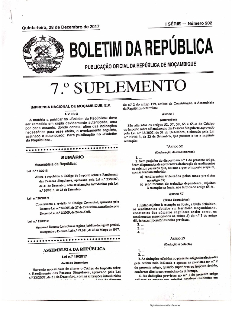 Decreto de IRPS Moçambicano | PDF