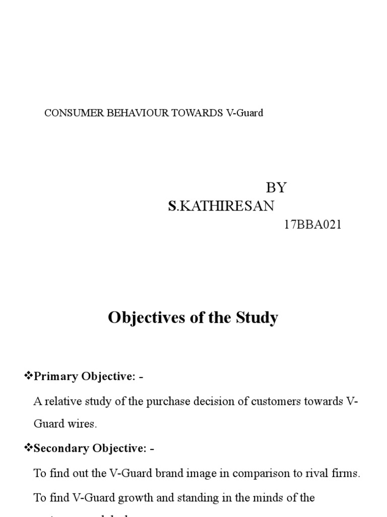 Coc Project 17bba021 Vguard | PDF | Brand | Consumer Behaviour