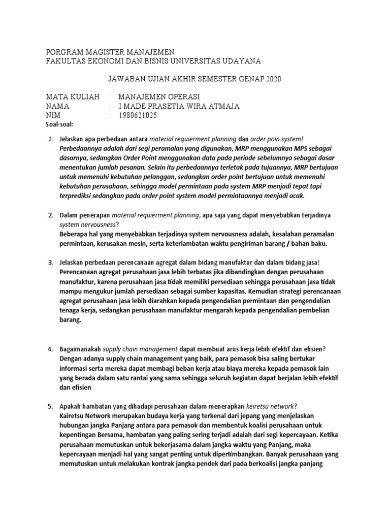 Uas Manop (I Made Prasetia Wira Atmaja 1980621025) | PDF