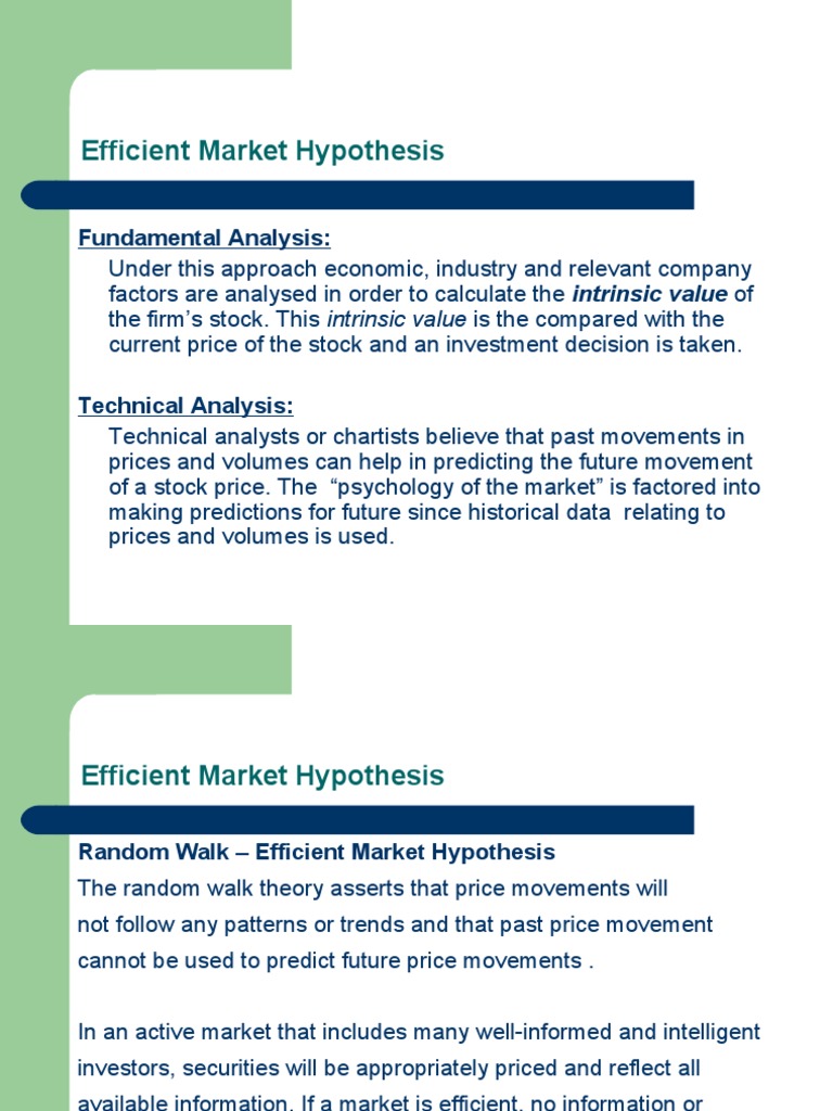 Efficient Market Hypothesis: Fundamental Analysis | PDF | Efficient ...