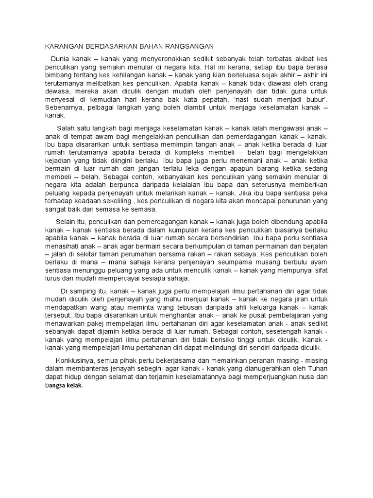 Karangan Berdasarkan Bahan Rangsangan | PDF