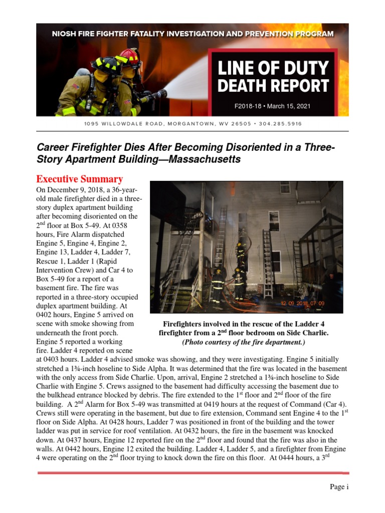 2018 LODD Report Worcester Christopher Roy | PDF | Firefighter ...