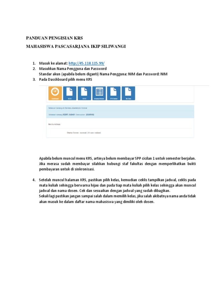 Panduan Pengisian KRS | PDF | Karier & Perkembangan | Pengelolaan Keuangan & Uang