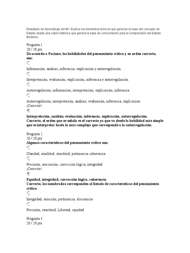 Prueba M3 | PDF | Pensamiento crítico | Argumento