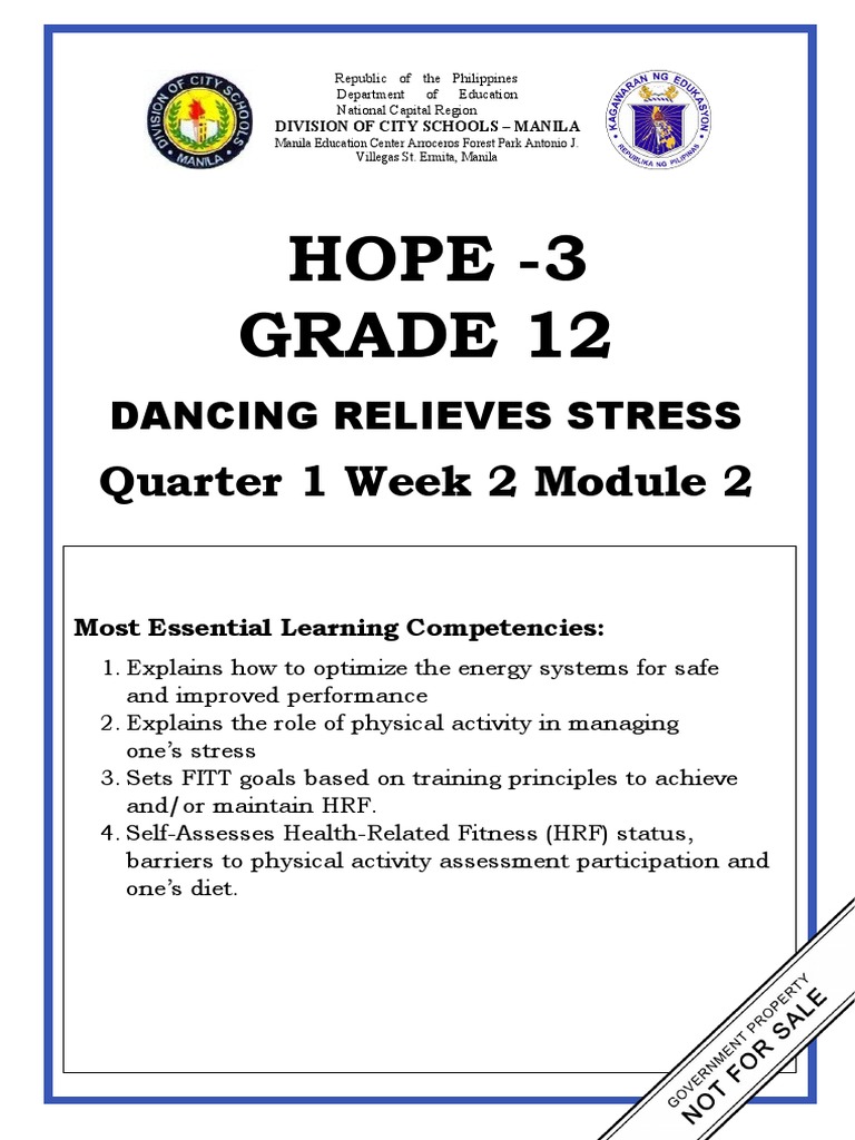 Hope - 3 Grade 12: Quarter 1 Week 2 Module 2 | PDF | Physical Fitness ...