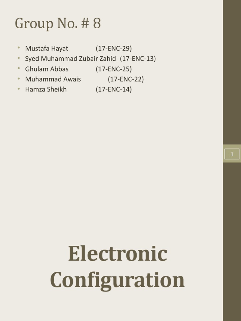 Electronic Configuration Presentation | PDF | Electron Configuration ...