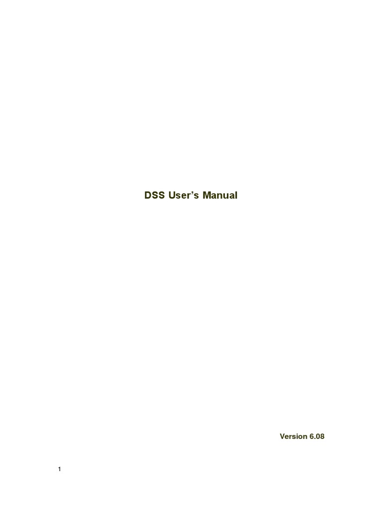 Dss Users Manual v6.08 201707 | PDF | Port (Computer Networking) | Computer Network