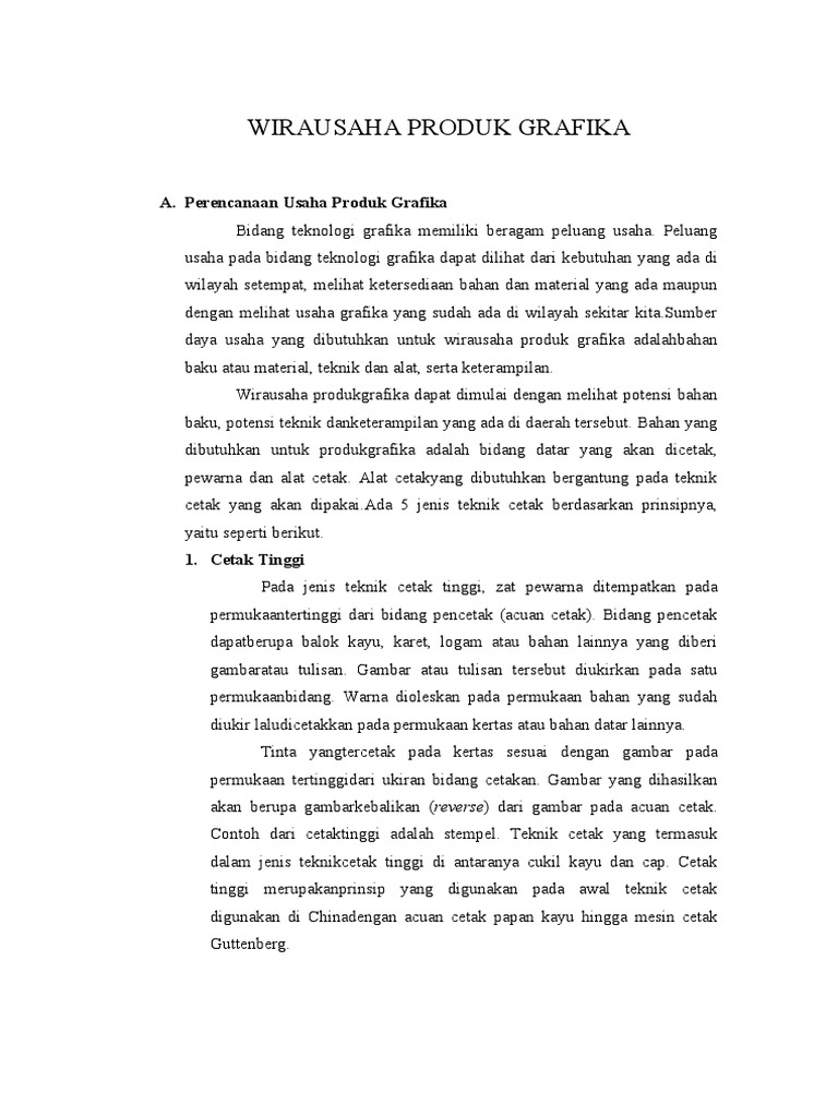 Peluang Wirausaha Produk Grafika | PDF | Seni