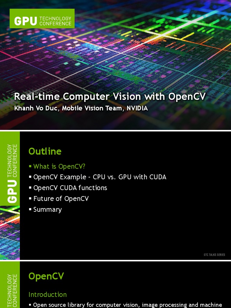 Real-time Computer Vision with OpenCV: GPU Acceleration Guide | PDF | Graphics Processing Unit ...
