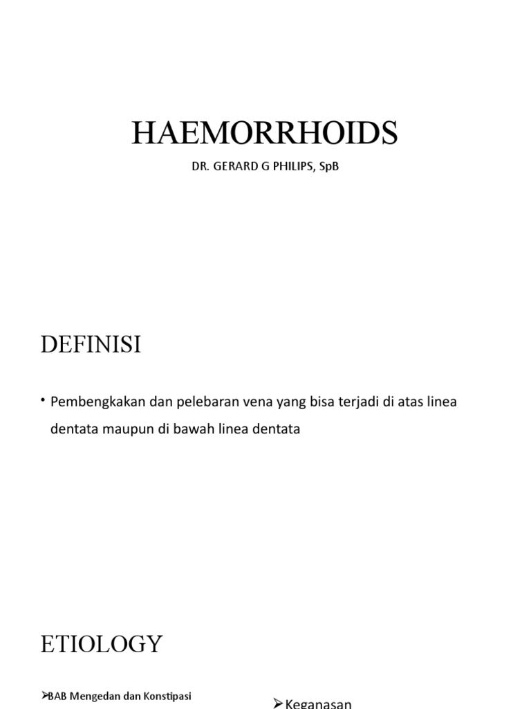 Understanding Haemorrhoids: Causes & Treatment | PDF